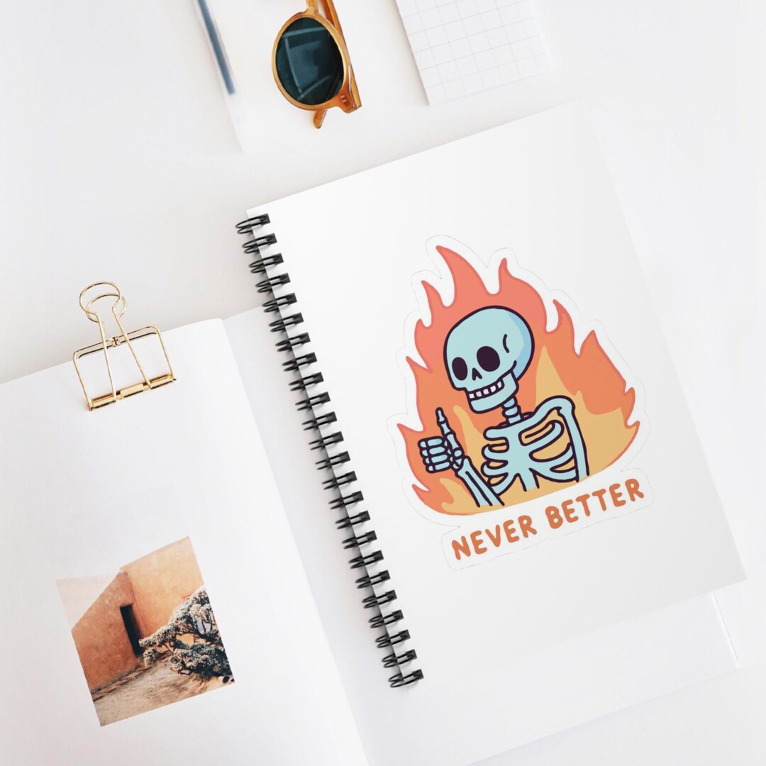 Funny Skeleton Spiral Notebook – Halloween Notepad Gift - Etsy