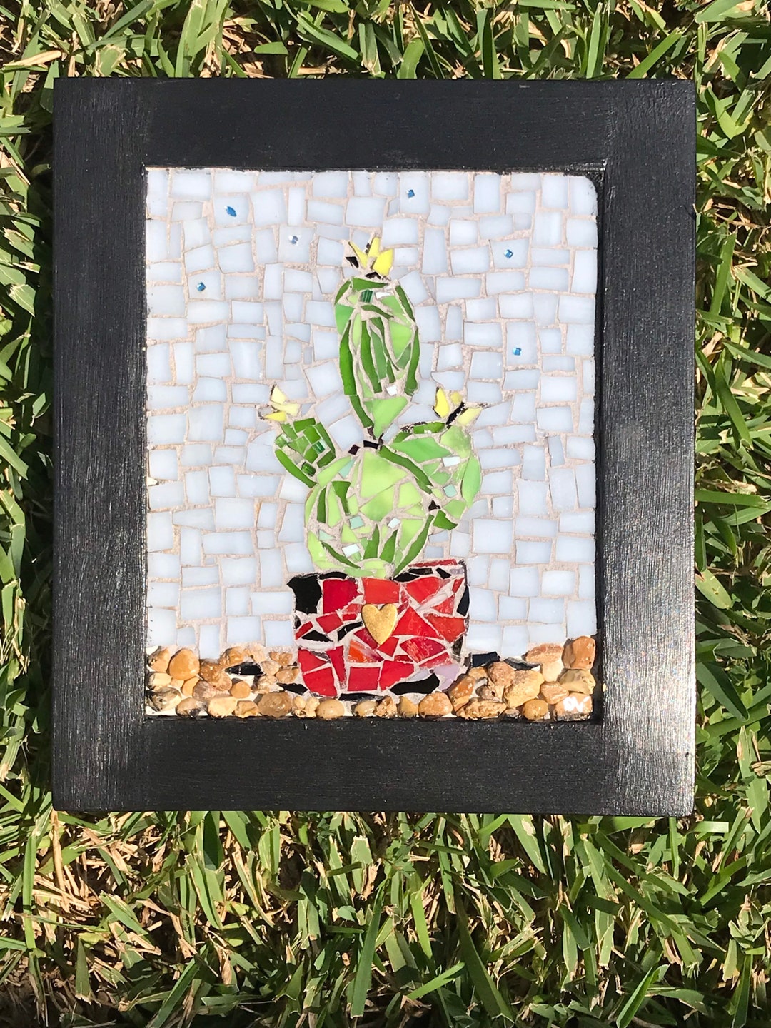 Mosaic Plant Art Mosaic Cactus Succulent Stained Glass - Etsy