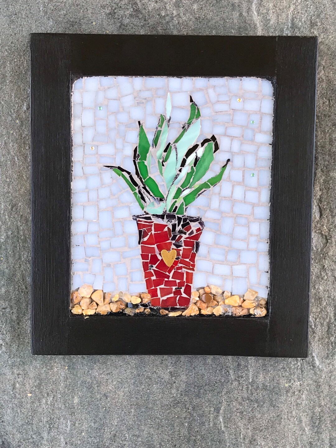 Mosaic Wall Art Cacti Succulent Mosaic Stained Glass Bohemian Wall Art ...