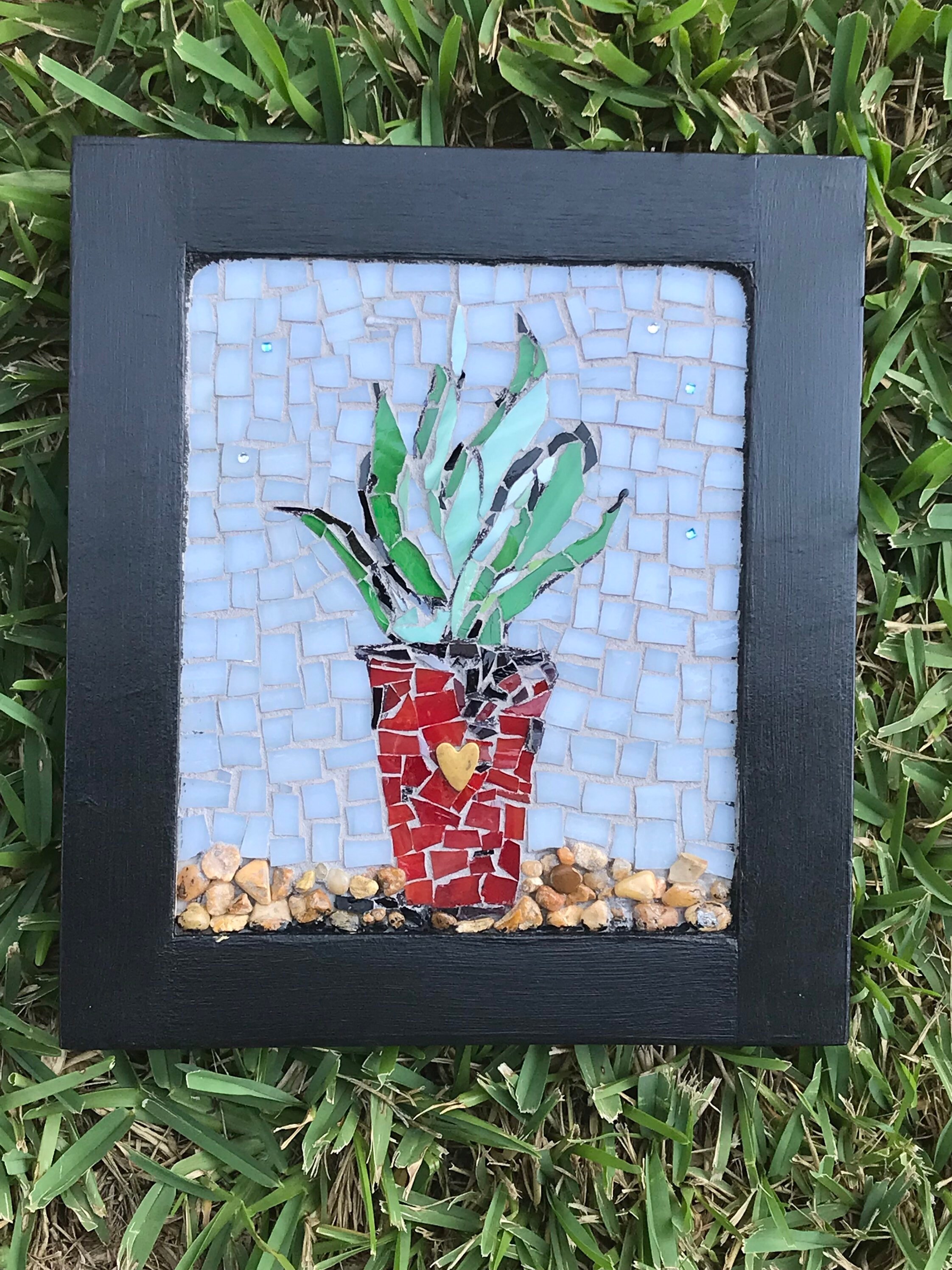 Mosaic Wall Art Cacti Succulent Mosaic Stained Glass Bohemian Wall Art ...