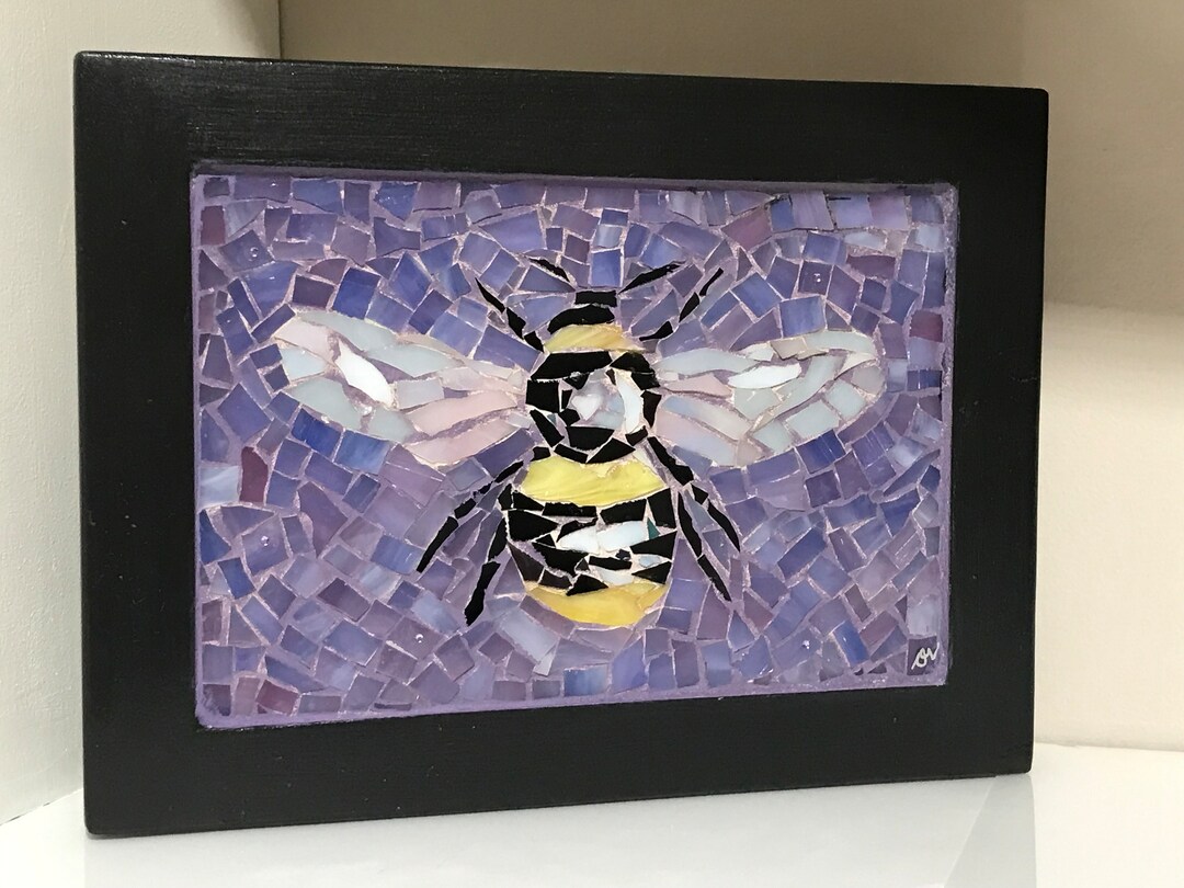 Bee Mosaic Wall Art Stained Glass Bumble Bee Art Original Springtime ...