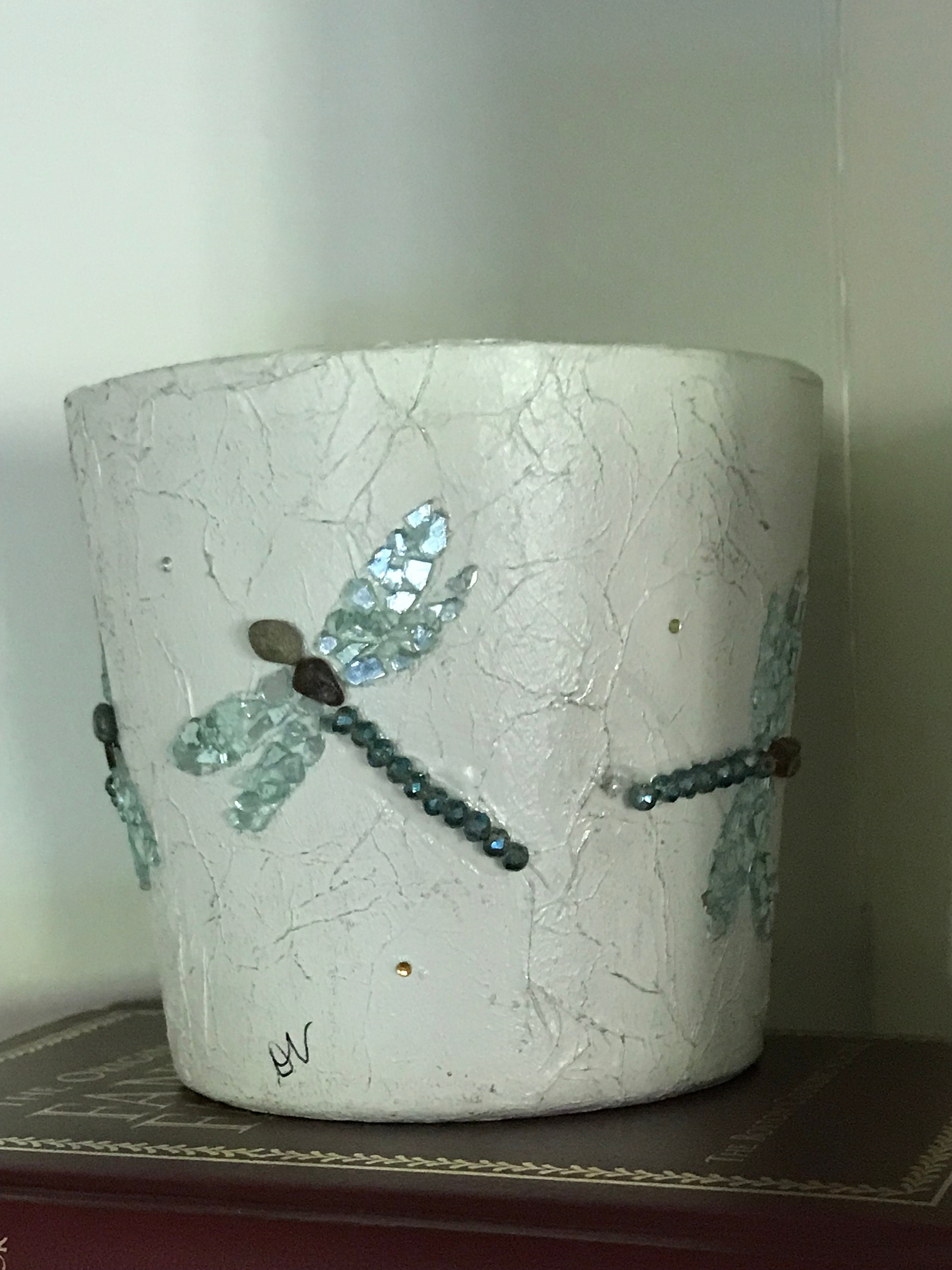 Mosaic Dragonfly Indoor Plant Pot Decorative Plant Container Gardener's ...