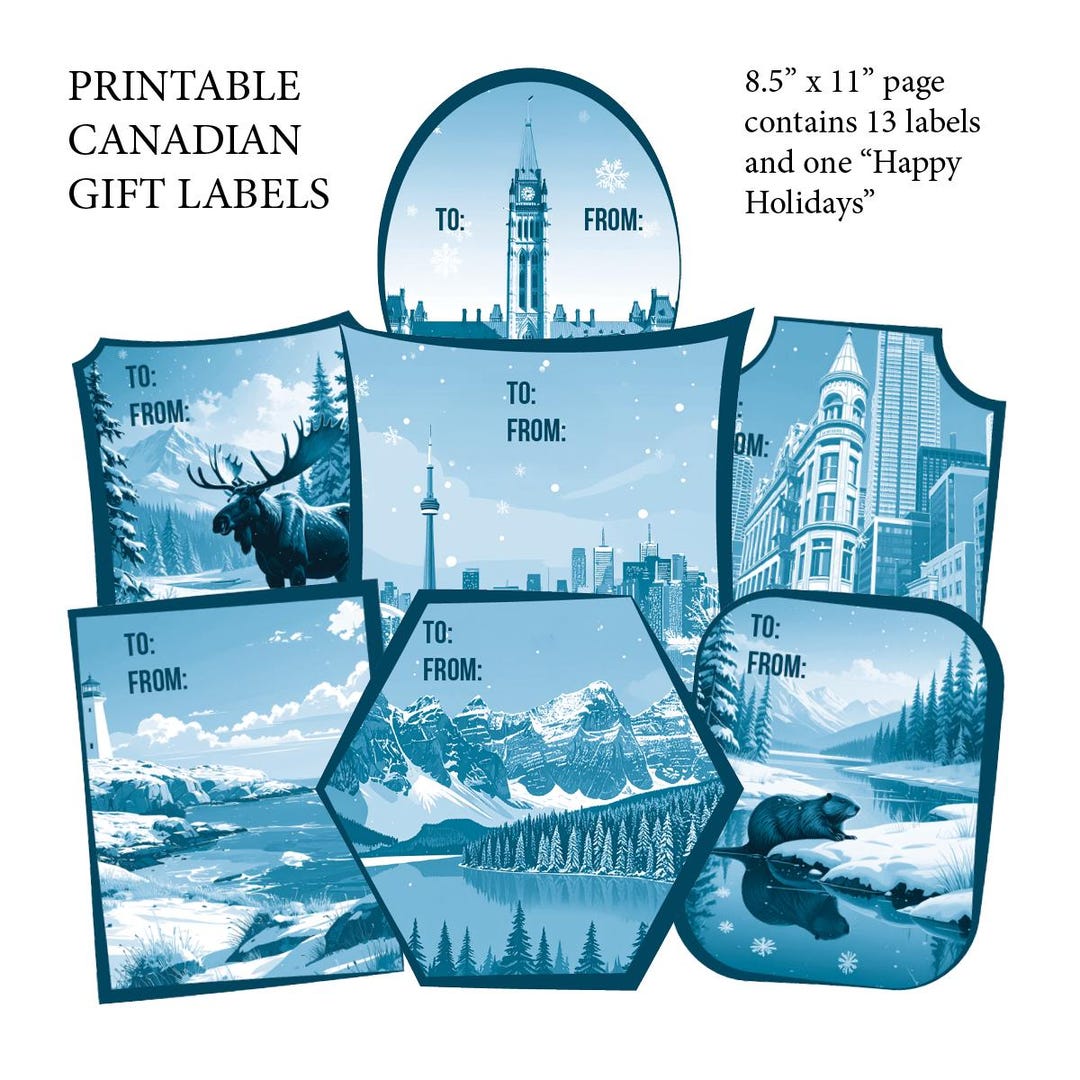 Christmas Gift Labels Printable: Canadian Architecture, Sights ...