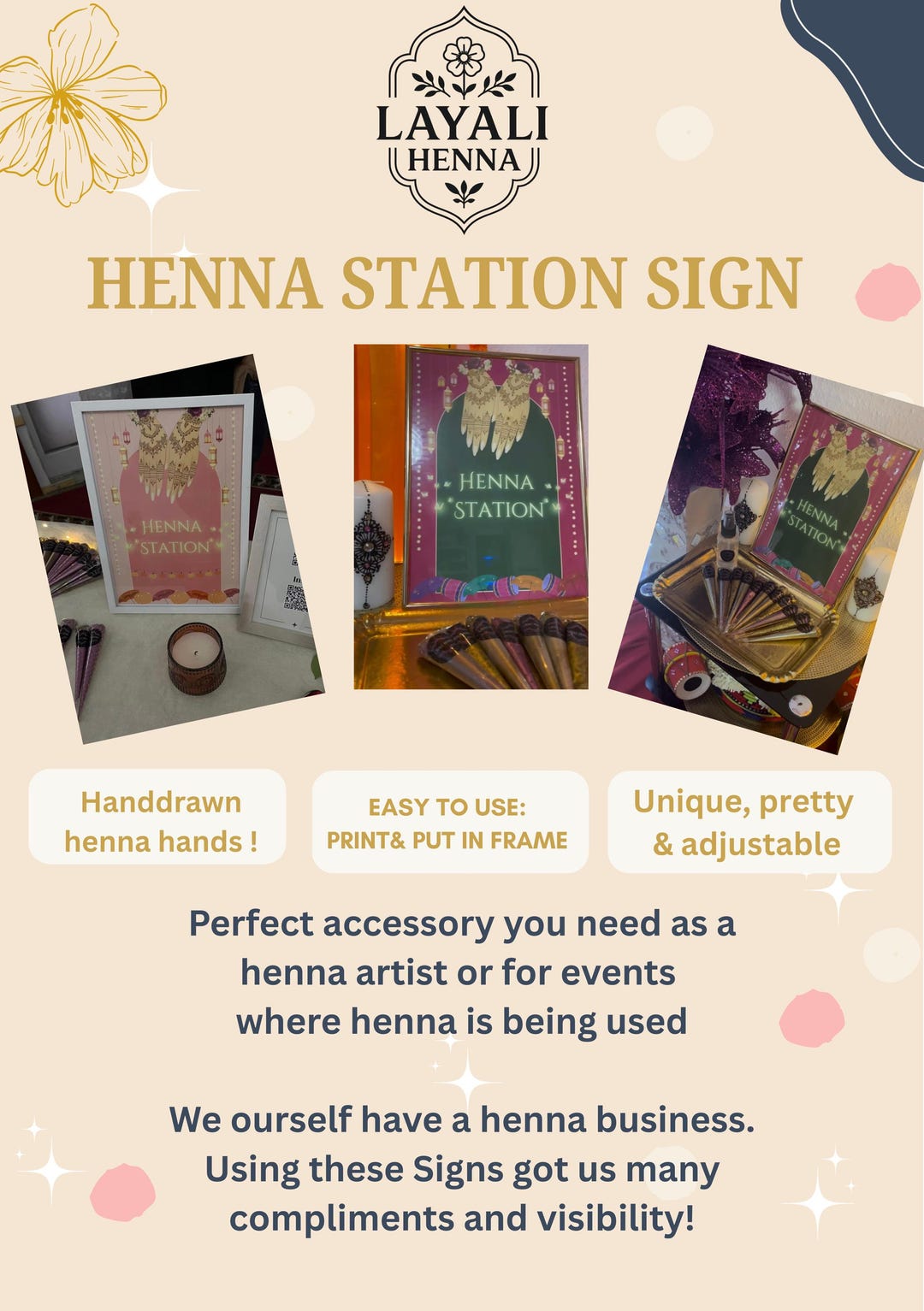 Henna Station Sign Printable | Boho Wedding Sign | Editable Wedding ...