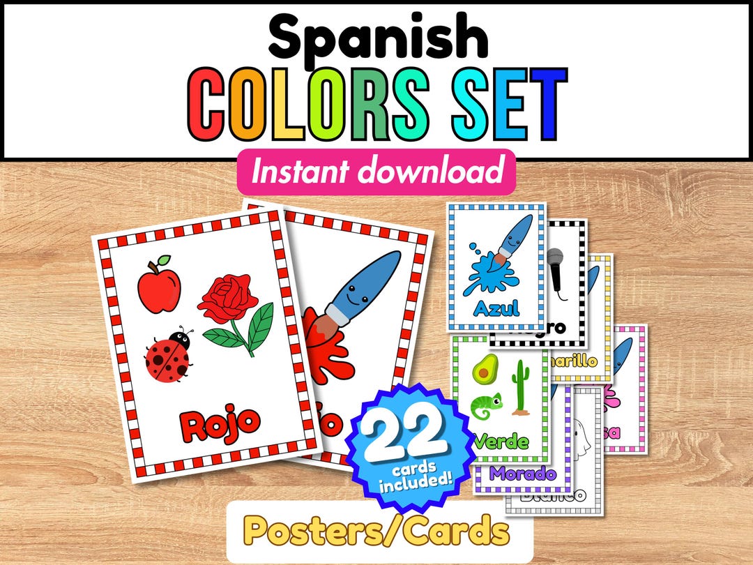 The Colors Spanish Educational Posters, Learn Spanish, Homeschooling ...