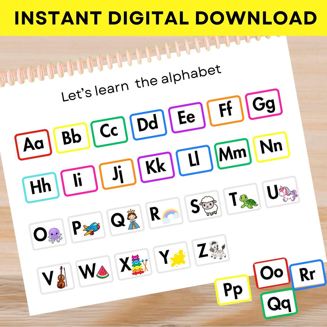 Alphabet Matching Activity, Toddler Printable Busy Book, Preschool ...