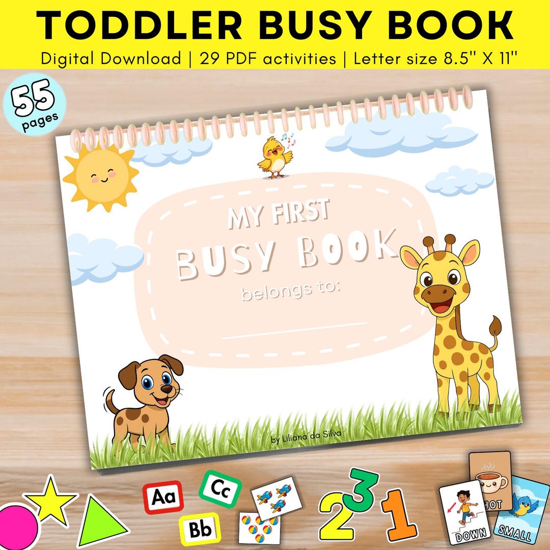 Printable Busy Book for Preschool Toddlers Activity Binder Educational ...