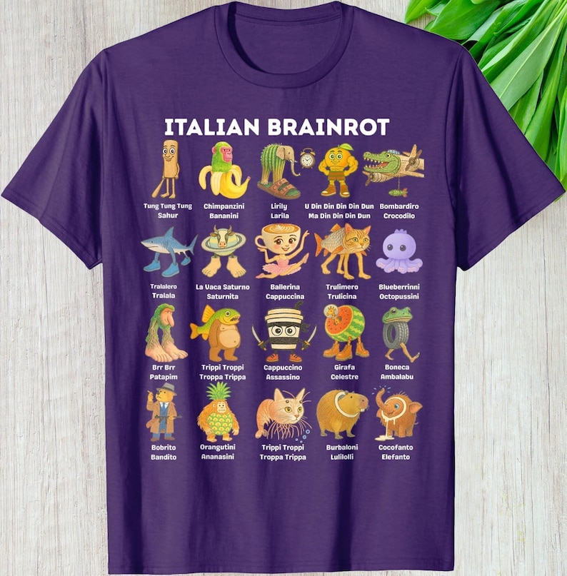 Italian Meme Shirt: Bright Gen Z Brainrot Graphic Tee - Etsy