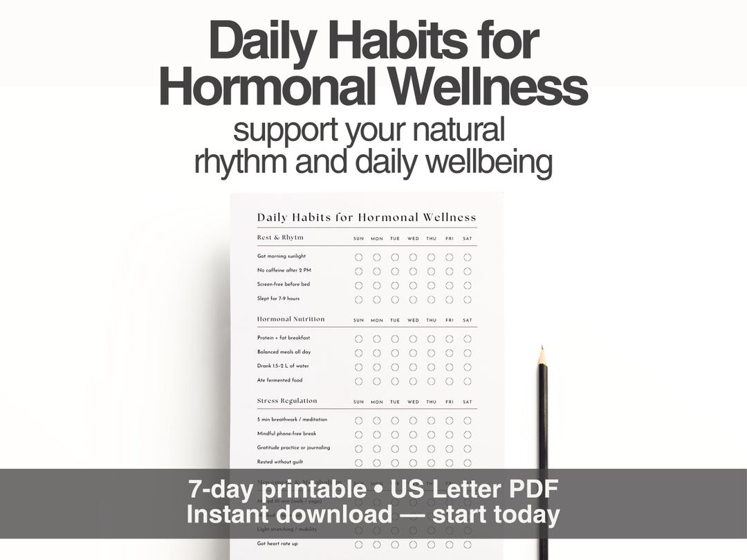 Hormone Balance Habit Tracker: Printable Wellness Checklist (PDF) - Etsy