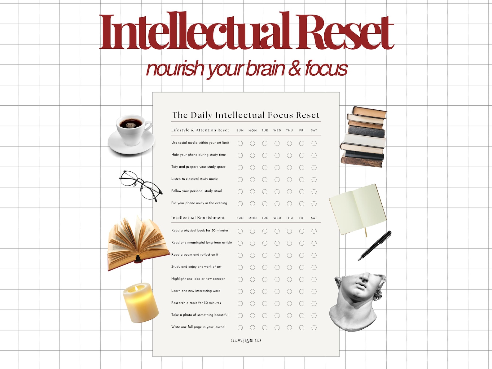 Intellectual Focus Reset Checklist • Mindful Daily Ritual Page PDF - Etsy