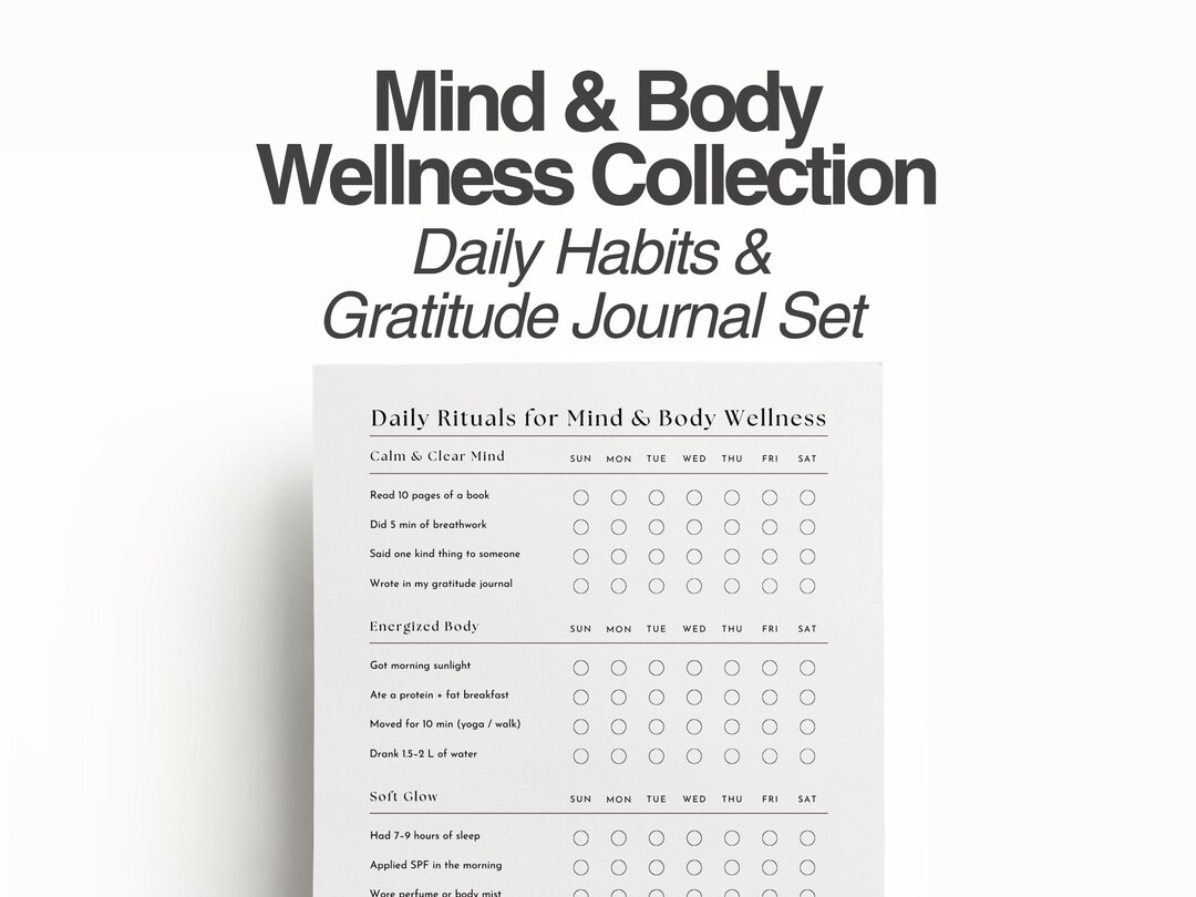 Mind & Body Wellness Collection – Printable Bundle | Gratitude Journal ...