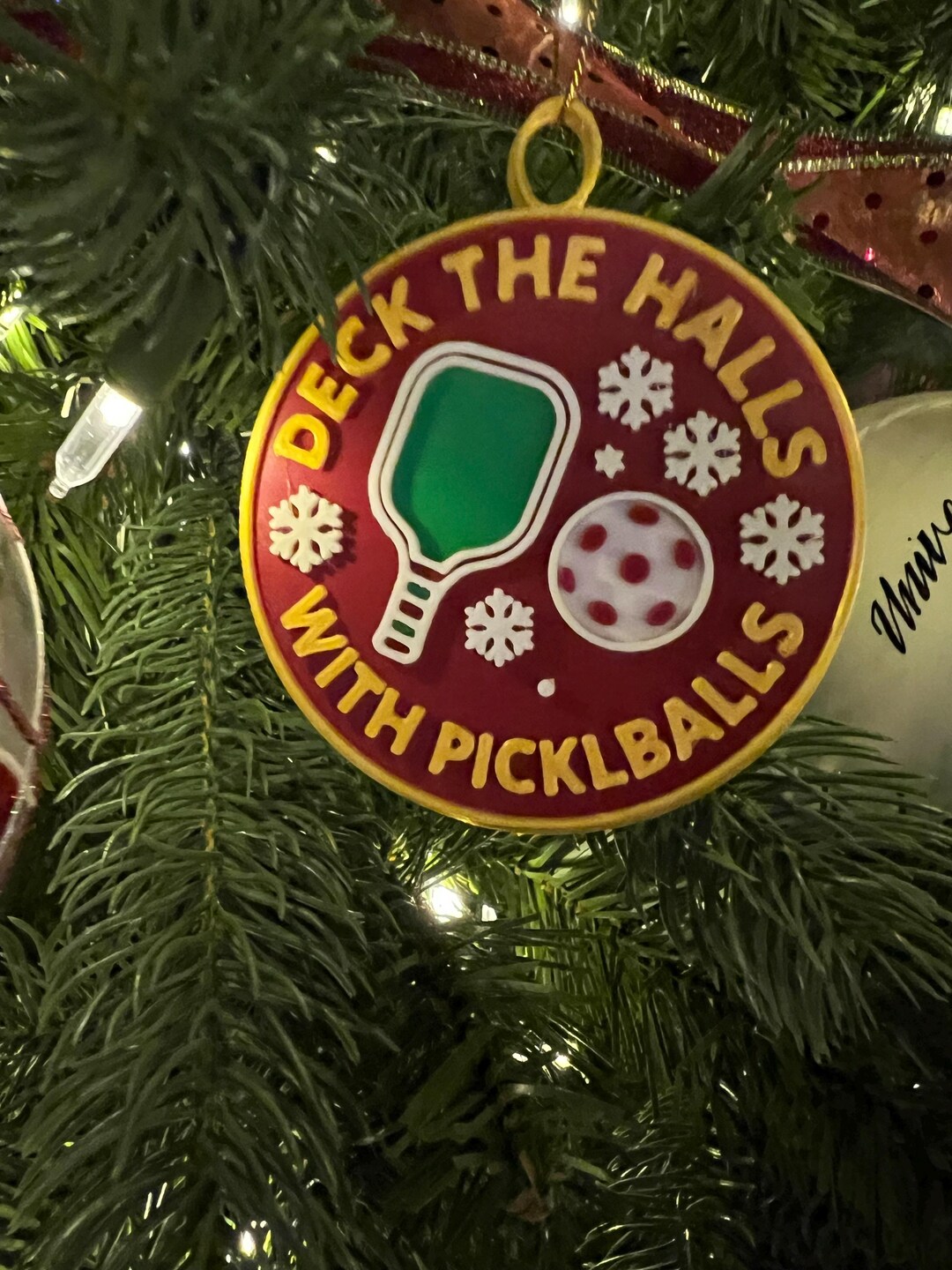 Pickleball Christmas Ornament, Deck the Halls With Pickleballs - Etsy