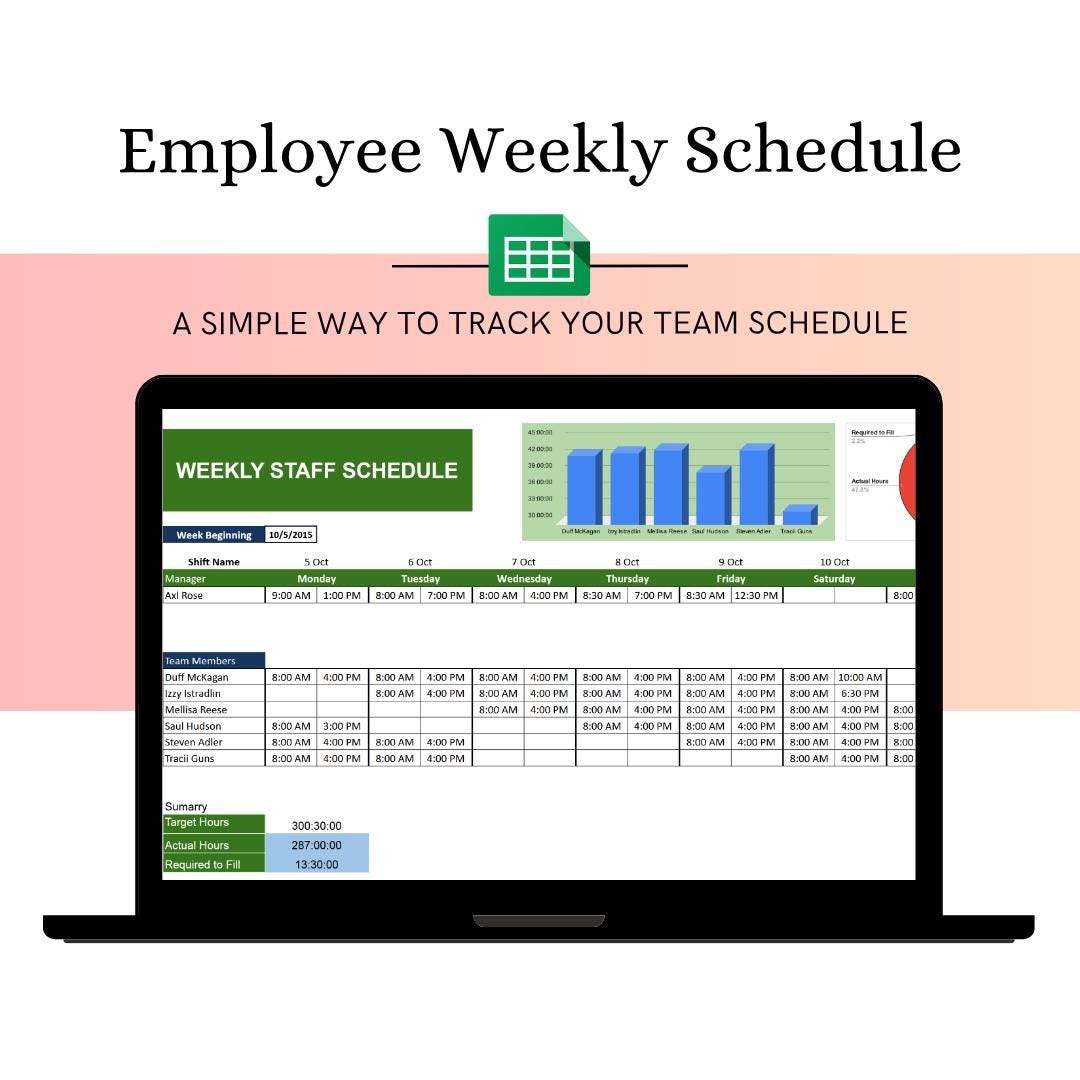 Weekly Employee Timesheet Template: Auto-calculate Payroll (printable ...