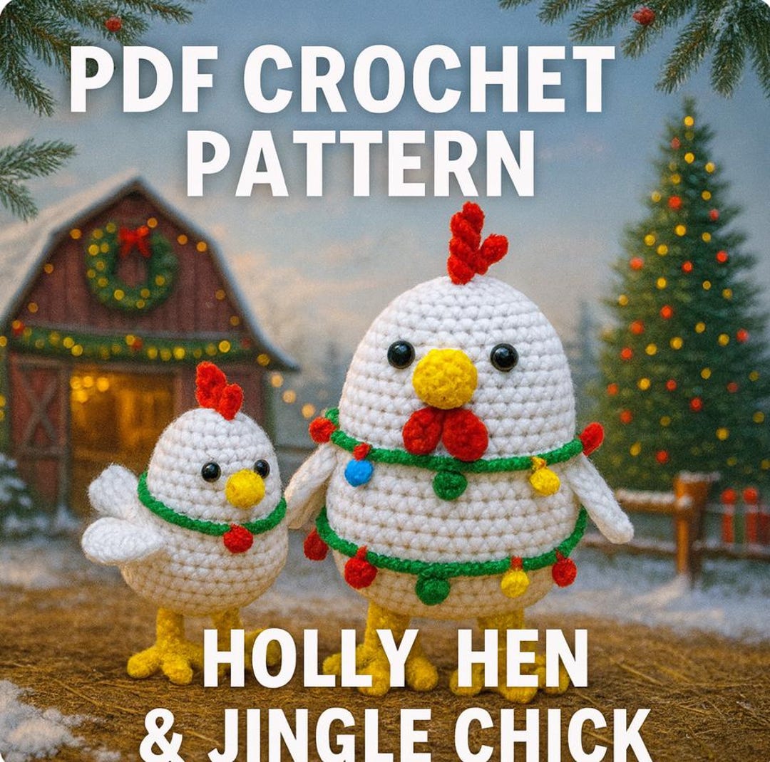 Christmas Chickens Crochet PDF Pattern, Chick & Hen Amigurumi Tutorial ...