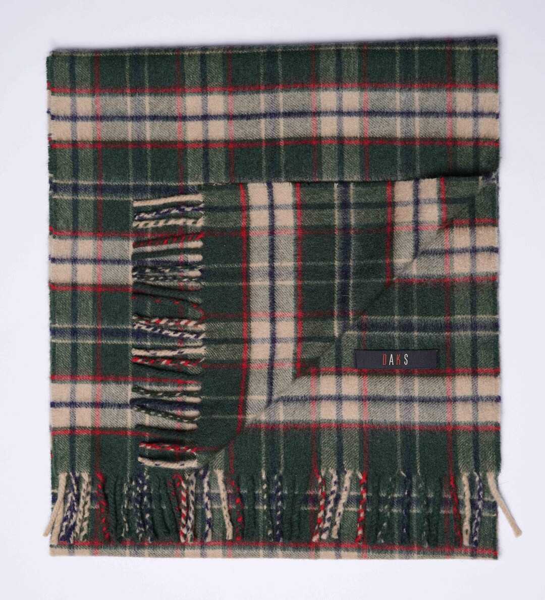 DAKS Vintage Green Check Wool Scarf - Made in Italy - Etsy