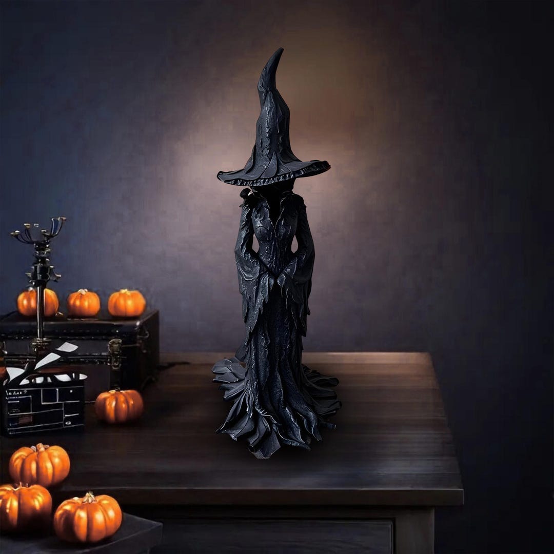 Cracker Barrel Witch Statue, Gothic Art, Mystical Spooky Statue, Wizard ...