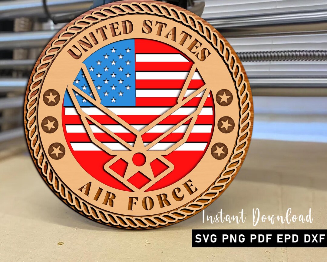 USAF Laser Cut Plaque Veteran Ornament, United States Air Force Stands ...