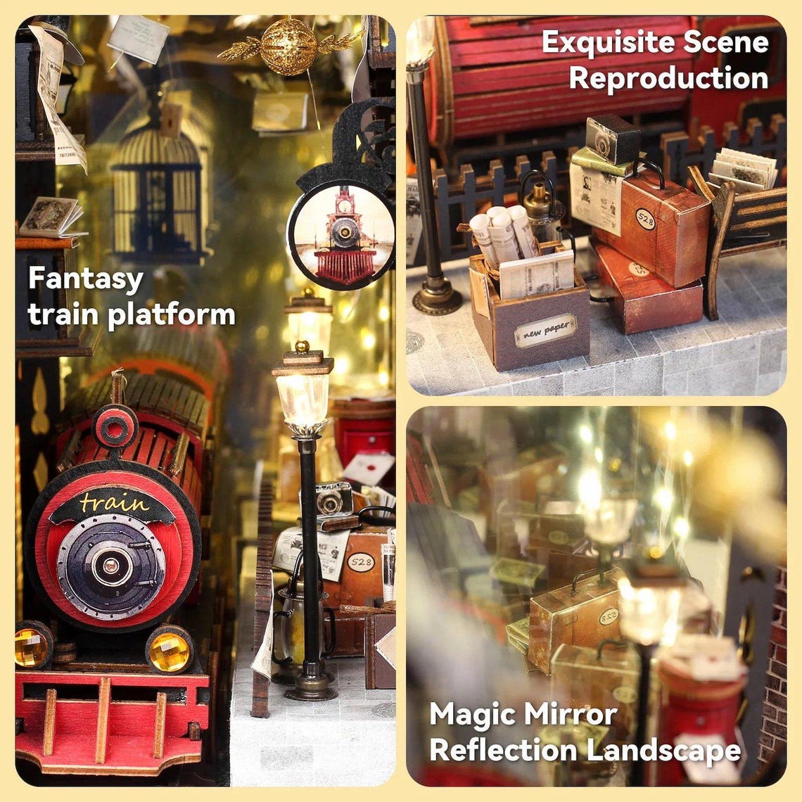 Magic Train Platform DIY Book Nook Kit: Magical Express Bookshelf ...