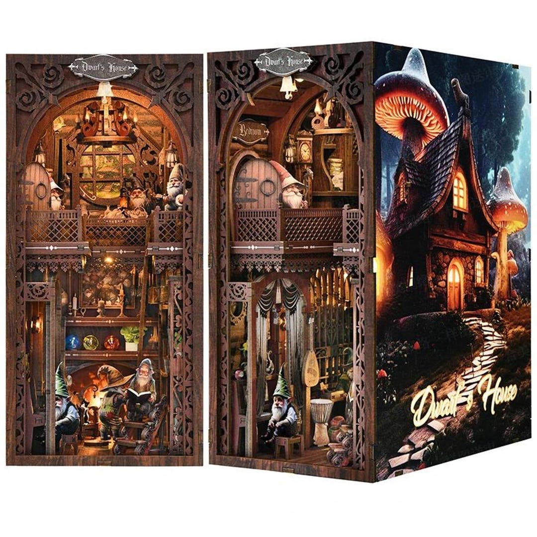 DIY Dwarf House Book Nook Kit: Miniature Dwarven Realm Bookshelf Insert ...