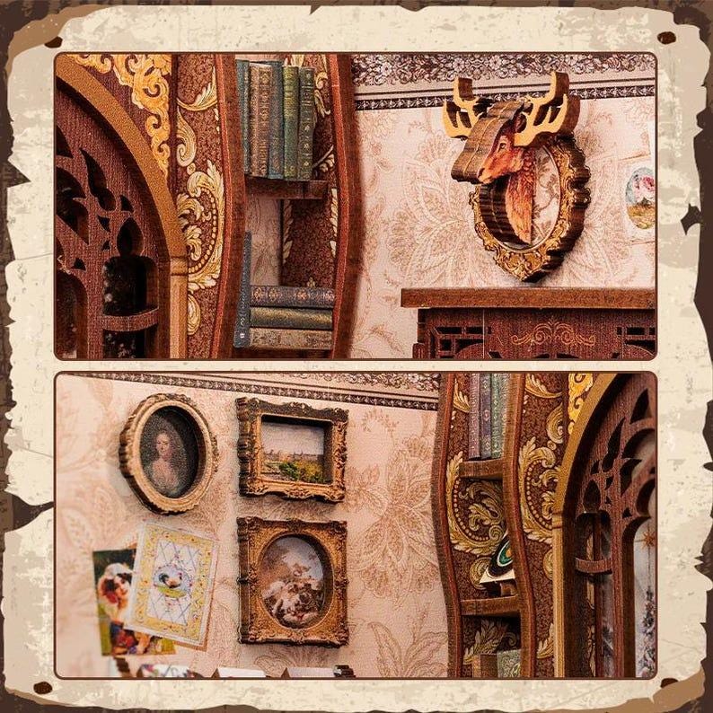 DIY Book Nook Kit: Bookshop Memories Miniature Library Bookshelf Insert ...