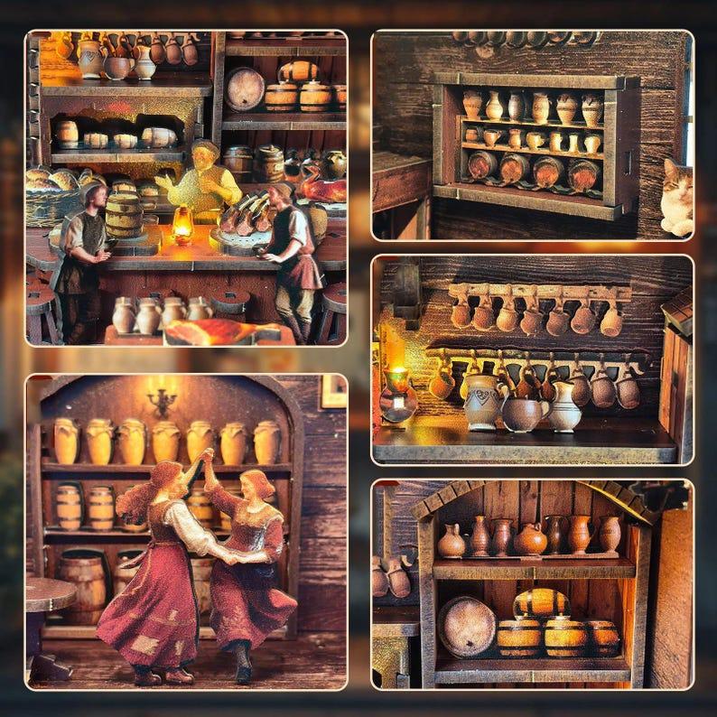 DIY Book Nook Kit: Medieval Tavern Miniature Bookshelf Insert - Etsy