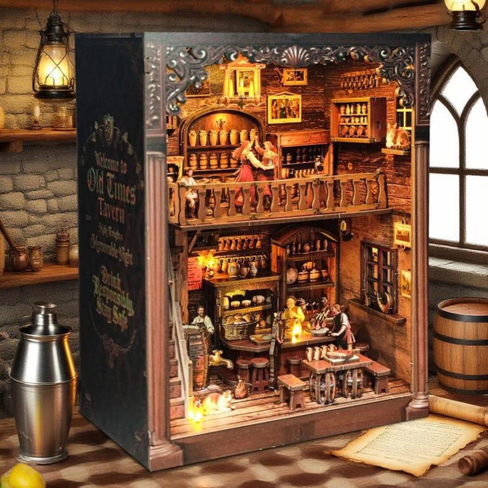 DIY Book Nook Kit: Medieval Tavern Miniature Bookshelf Insert - Etsy