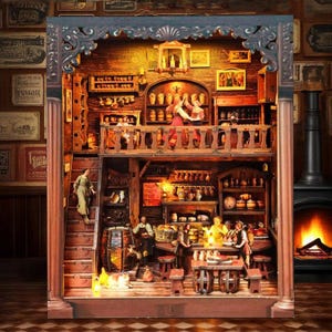 DIY Book Nook Kit: Medieval Tavern Miniature Bookshelf Insert - Etsy