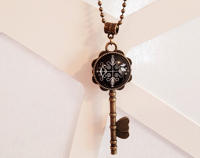 Papa Legba Symbol Necklace Key Pendant Voodoo - Etsy