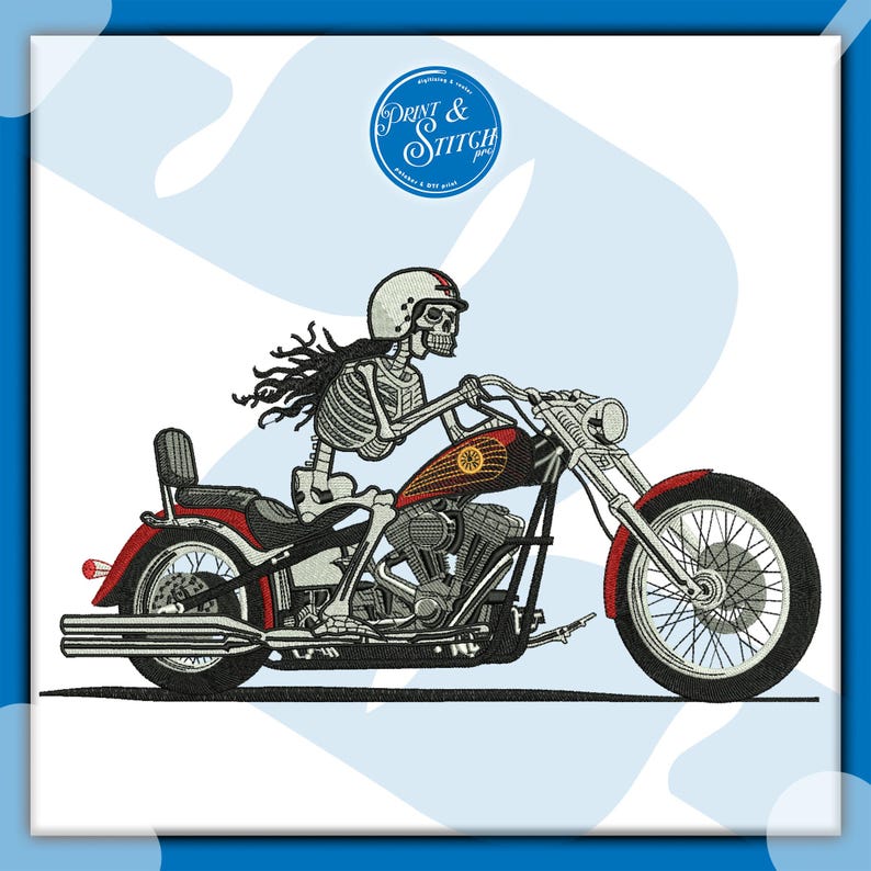 Bike Logo Embroidery Design | Motorbike Stitch File | Digital Machine ...