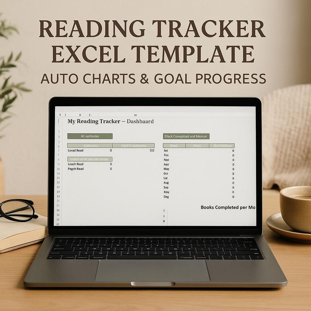 Reading Tracker Excel Template: Auto Charts, Book Log (digital Download ...