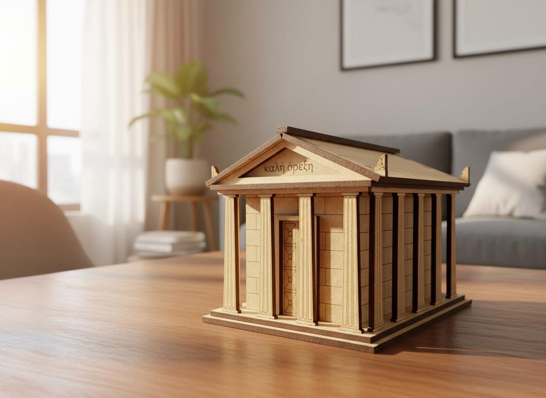 Lasercut Greek Temple Box DIY Vector Dxf Svg Ai Eps Pdf - Etsy