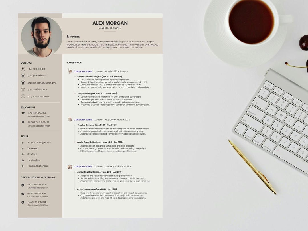 Linkedin Style CV Editable in PDF & WORD | Simple and Instant Download ...