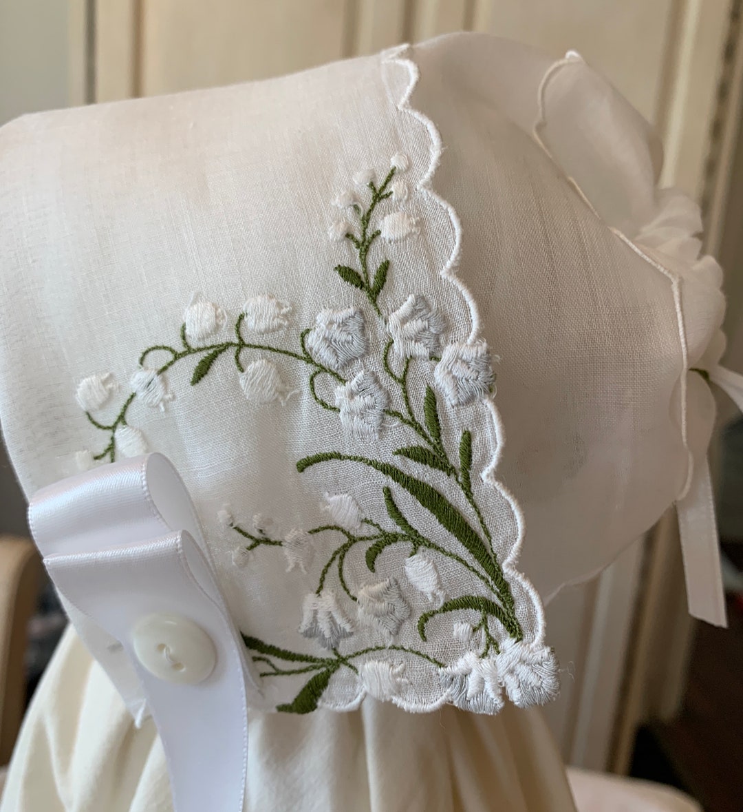 Embroidered Handkerchief Bonnet - Etsy