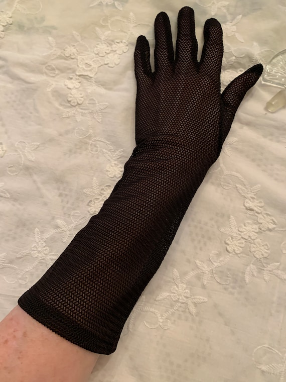 vintage black mesh gloves - Gem