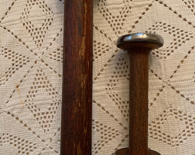Two Old Wooden Bobbins With Metal Edges - Etsy