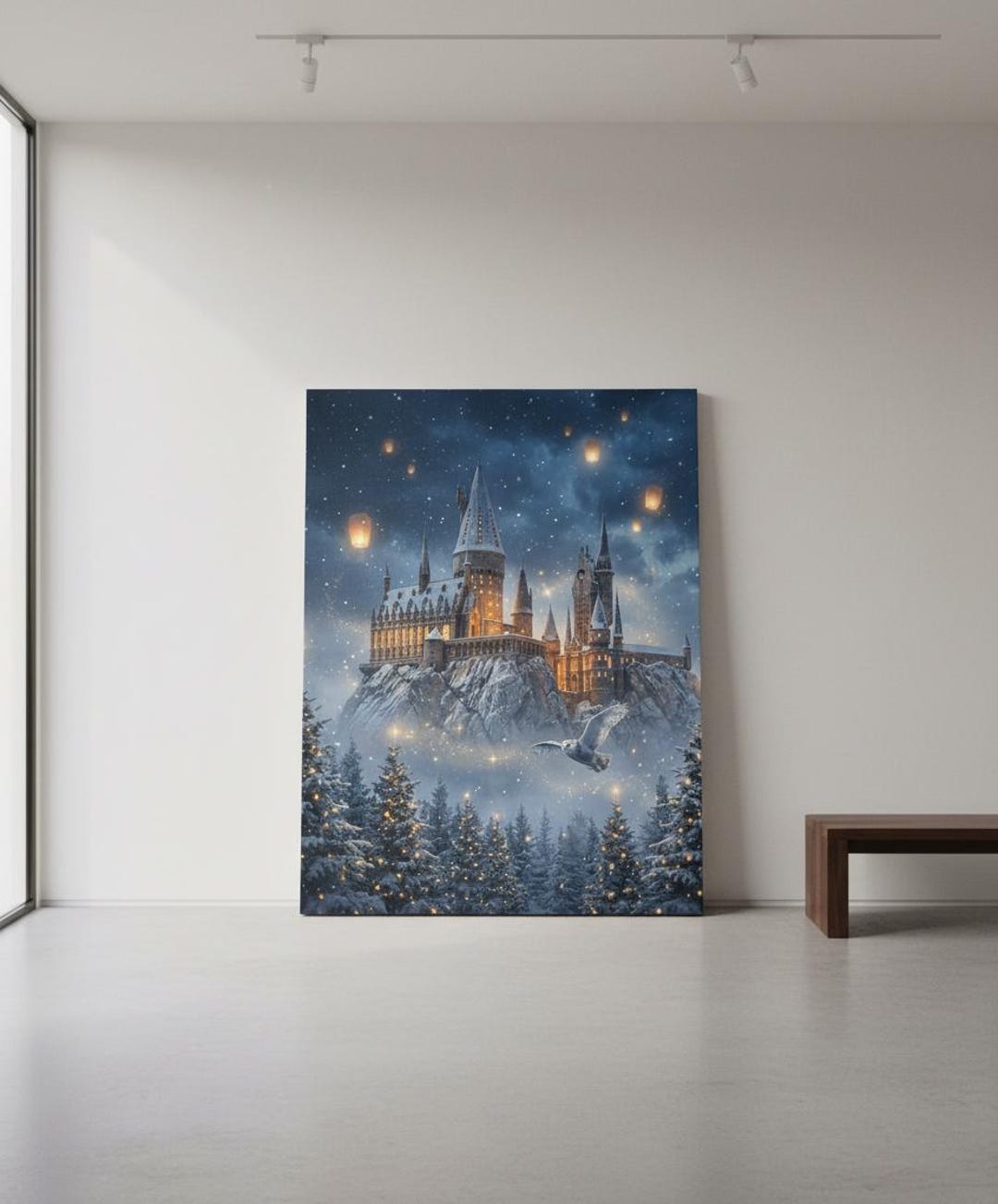 Harry Potter Castle Printable | Night Snowy Hogwarts Wall Art | Digital ...