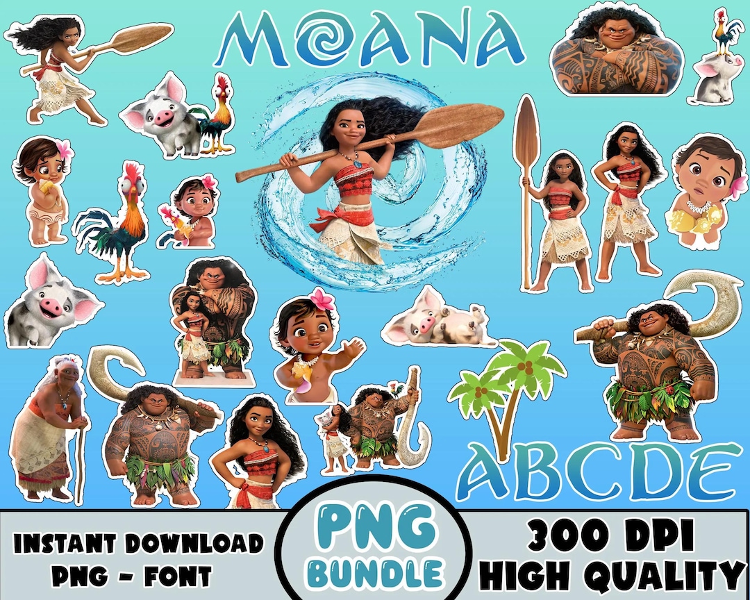 Instand Download Moana Mega PNG Bundle - Digital File - Etsy