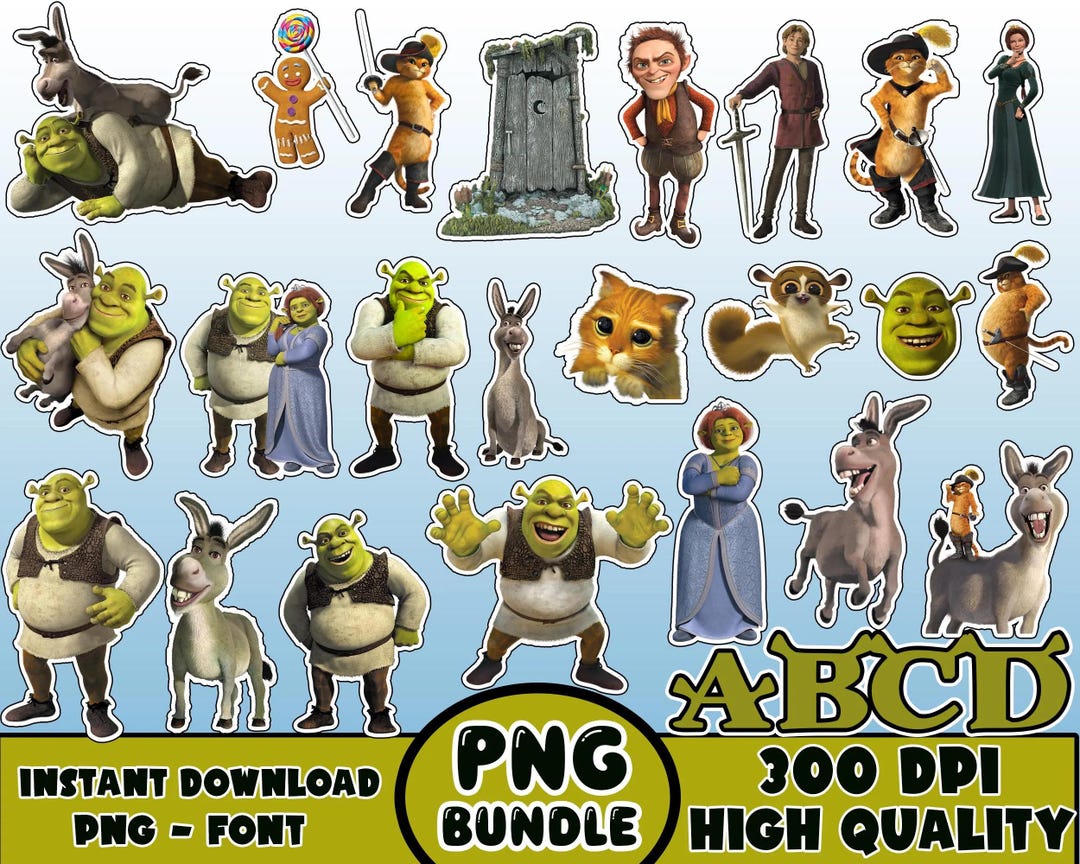 Instand Download Shrek Mega PNG Bundle - Digital File - Etsy