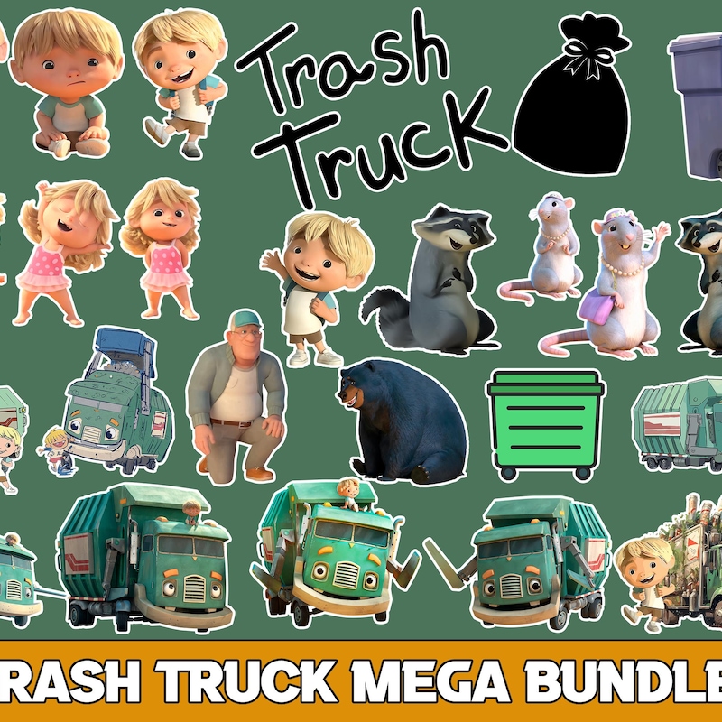 Trash Truck Digital Image - Etsy