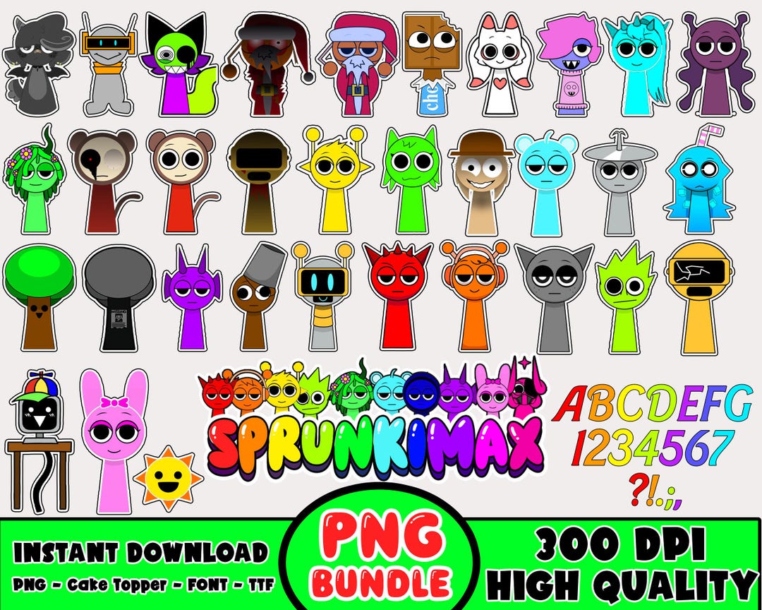 Instand Download Sprunki Mega PNG Bundle - Digital File - Etsy