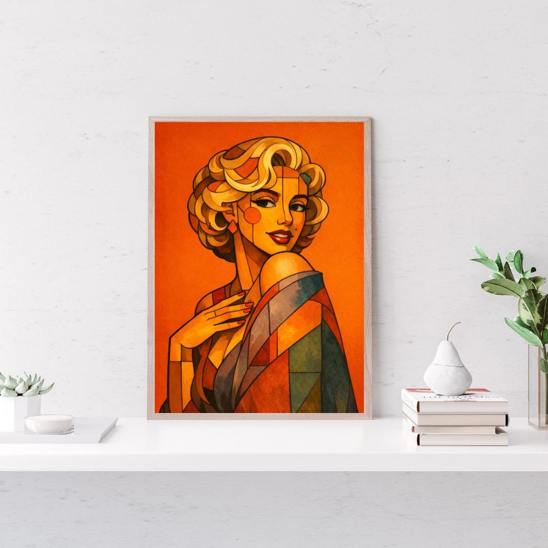 Geometric Woman Portrait Modern Art Print - Etsy