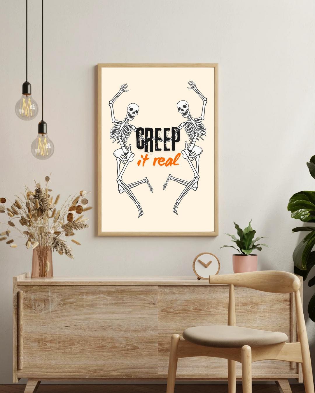 Creep It Real Skeleton Print | Funny Halloween Wall Art (digital ...