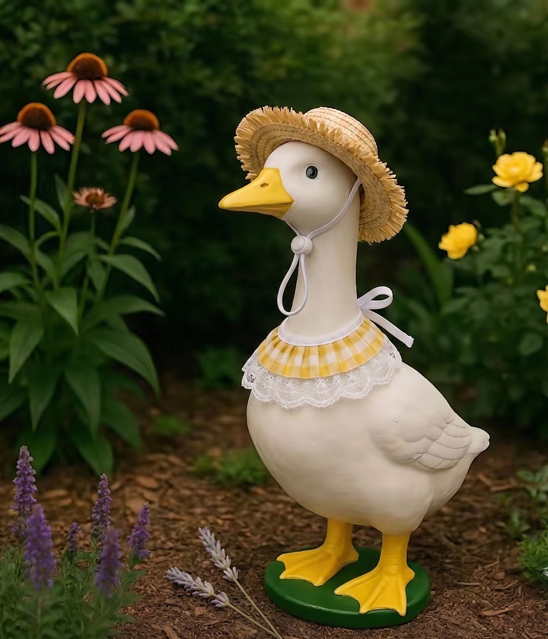Porch Goose Spring Outfit Set, Straw Hat Gingham Collar Farmhouse ...