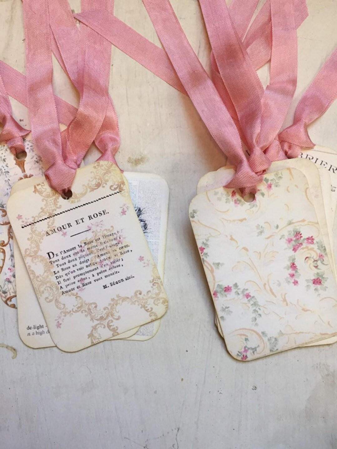 French Floral Gift Tags: Paris Style, Set of 9 - Etsy