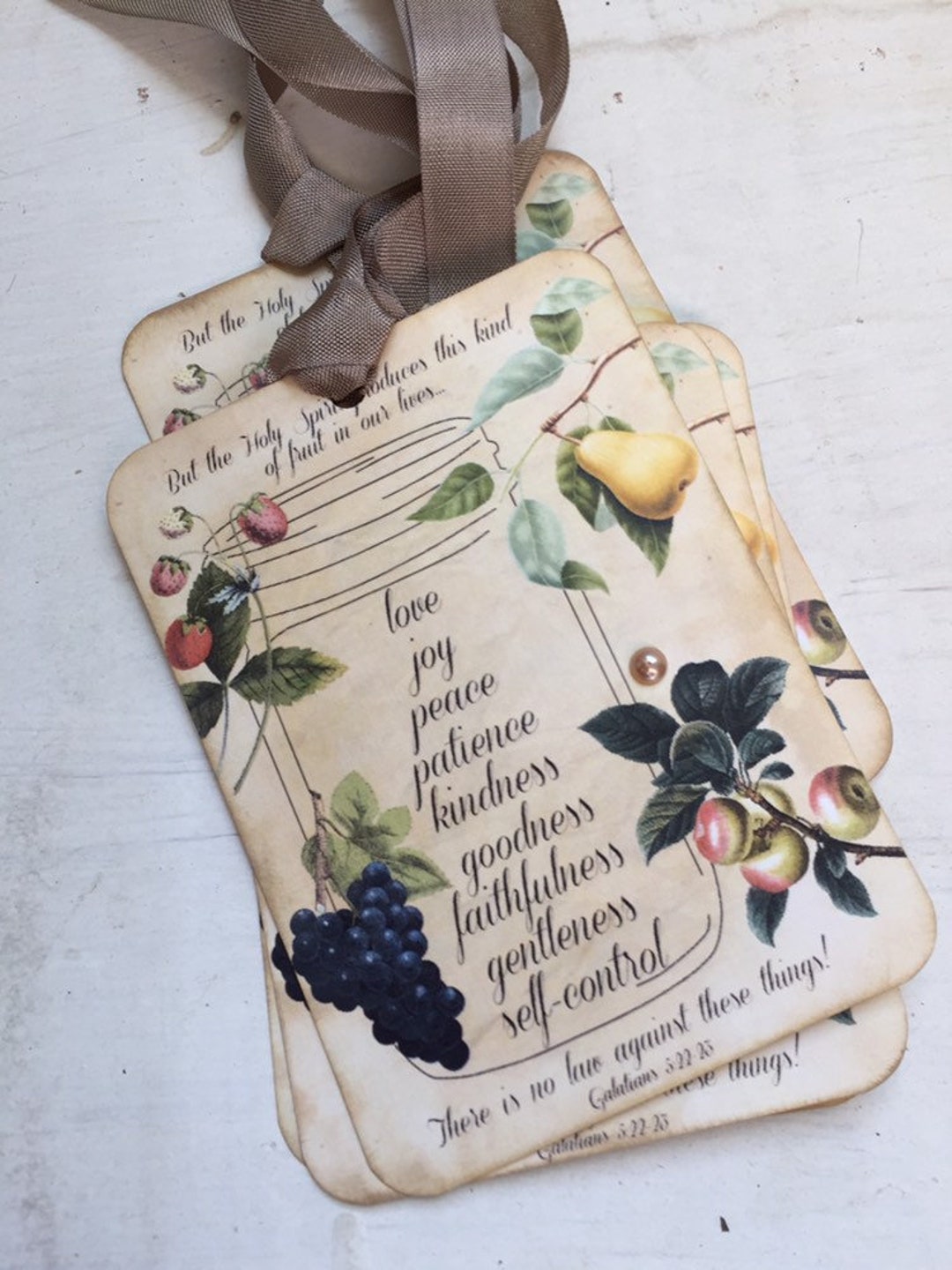 Fruit of the Spirit Gift Tags, Scripture Verse, Set of 4 - Etsy