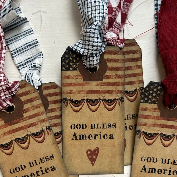 Gift Tags USA American Flag Patriotic Gift Tags Stars and Stripes Tags ...