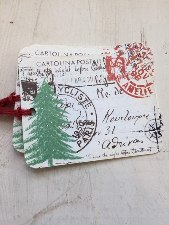 Christmas Tree Gift Tags Christmas Gift Tags Woodland Trees | Etsy