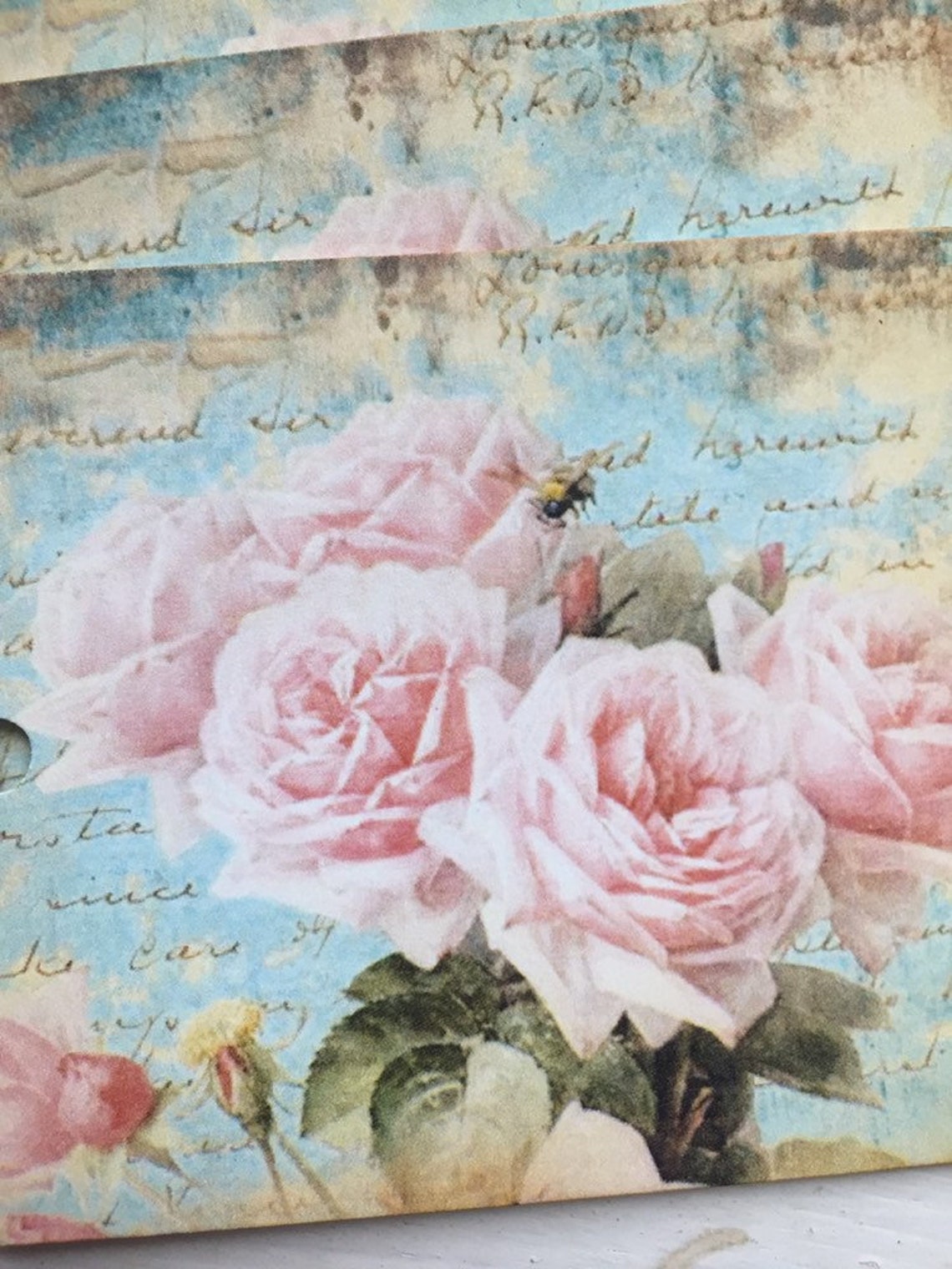 Gift Tags Pink French Country Floral Tags Pink Shabby Roses | Etsy