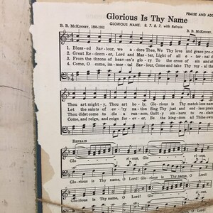 Vintage Hymnal Music Sheet Sign Shelf Decor Religious Hymnal Book Signs ...