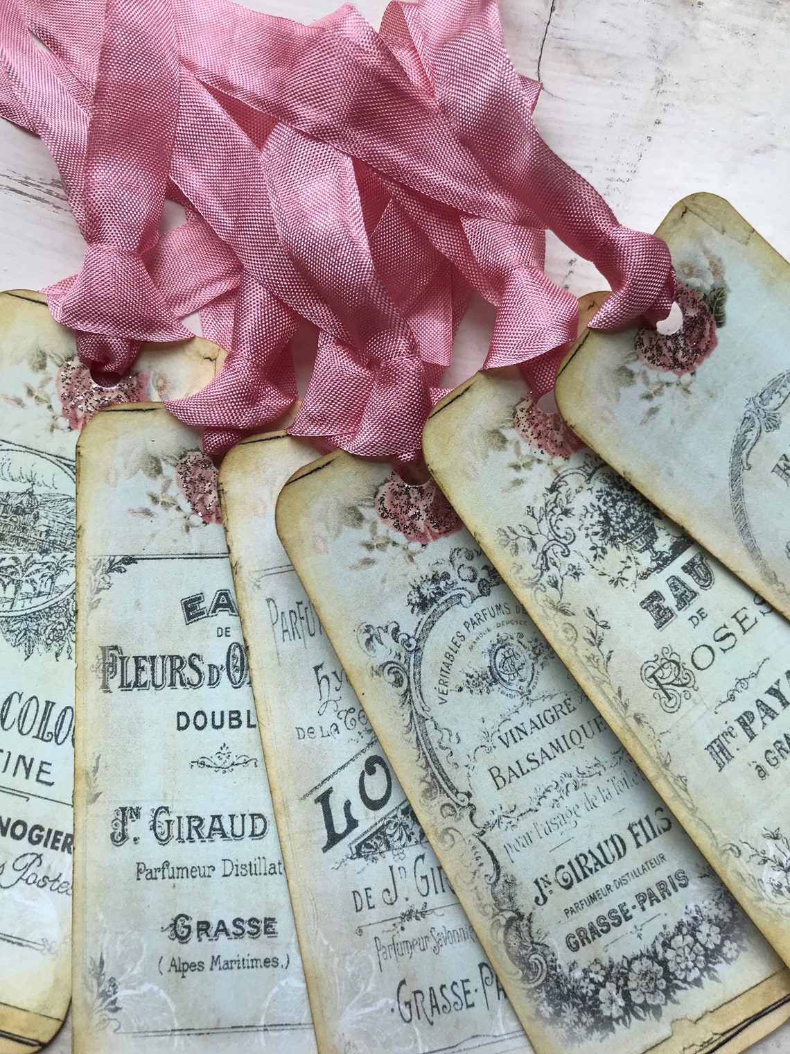 Valentine's Day Gift Tags French Style Bookmarks Shabby - Etsy